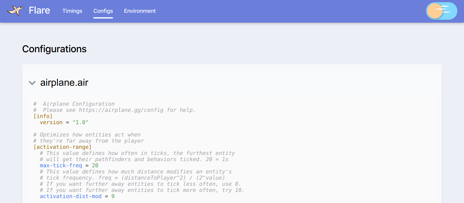 Flare: Optimize Your Minecraft Server for 1.16 | Airplane Blog